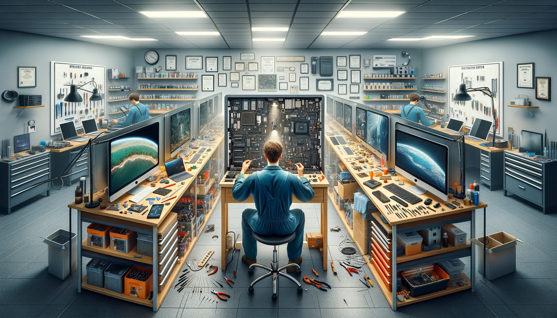 DALL·E 2024-03-04 16.31.22 - Create a panoramic image of a repair shop ...